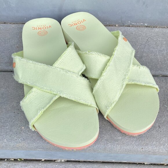 Vionic | Shoes | Vionic Womens Sz Beach Boardwalk Panama Canvas Sandals ...